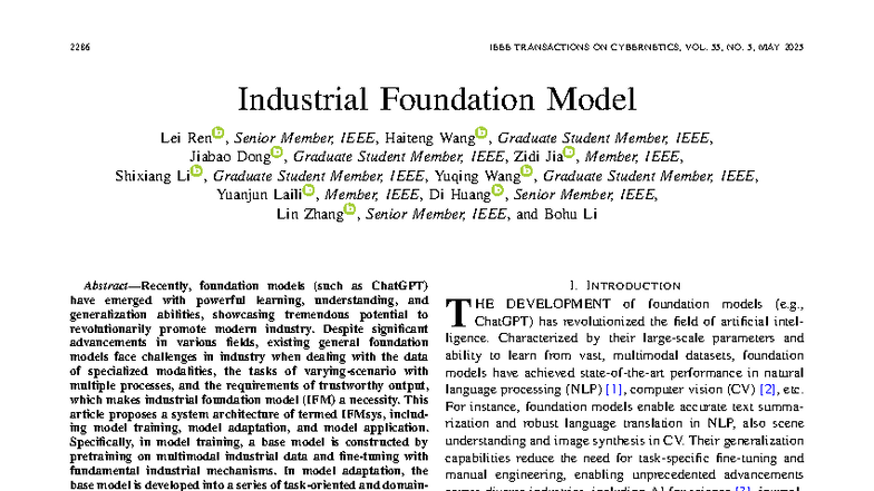 2286 IFMsys: System Architecture for Industrial Foundation Models - Studocu