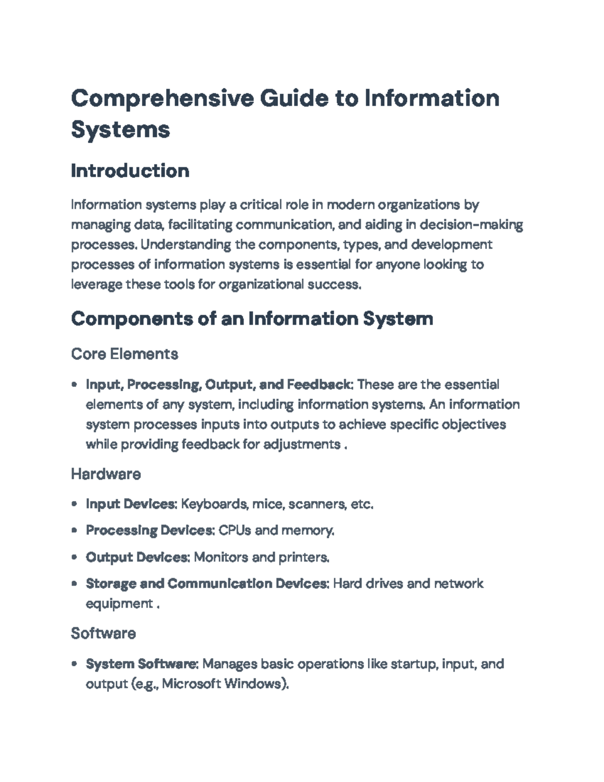 Comprehensive Guide to Information Systems: Components and Applications ...