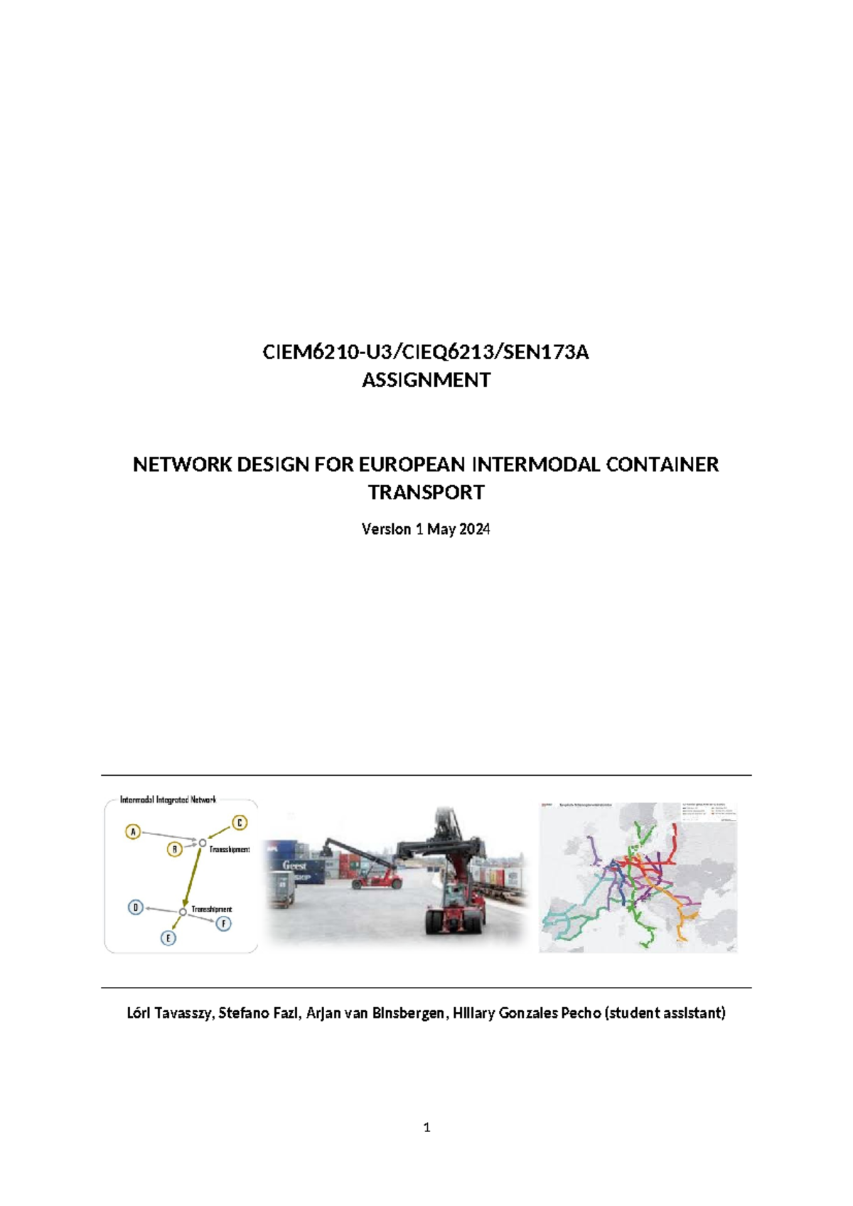 Assignment SEN173A: Network Design for European Intermodal Freight ...