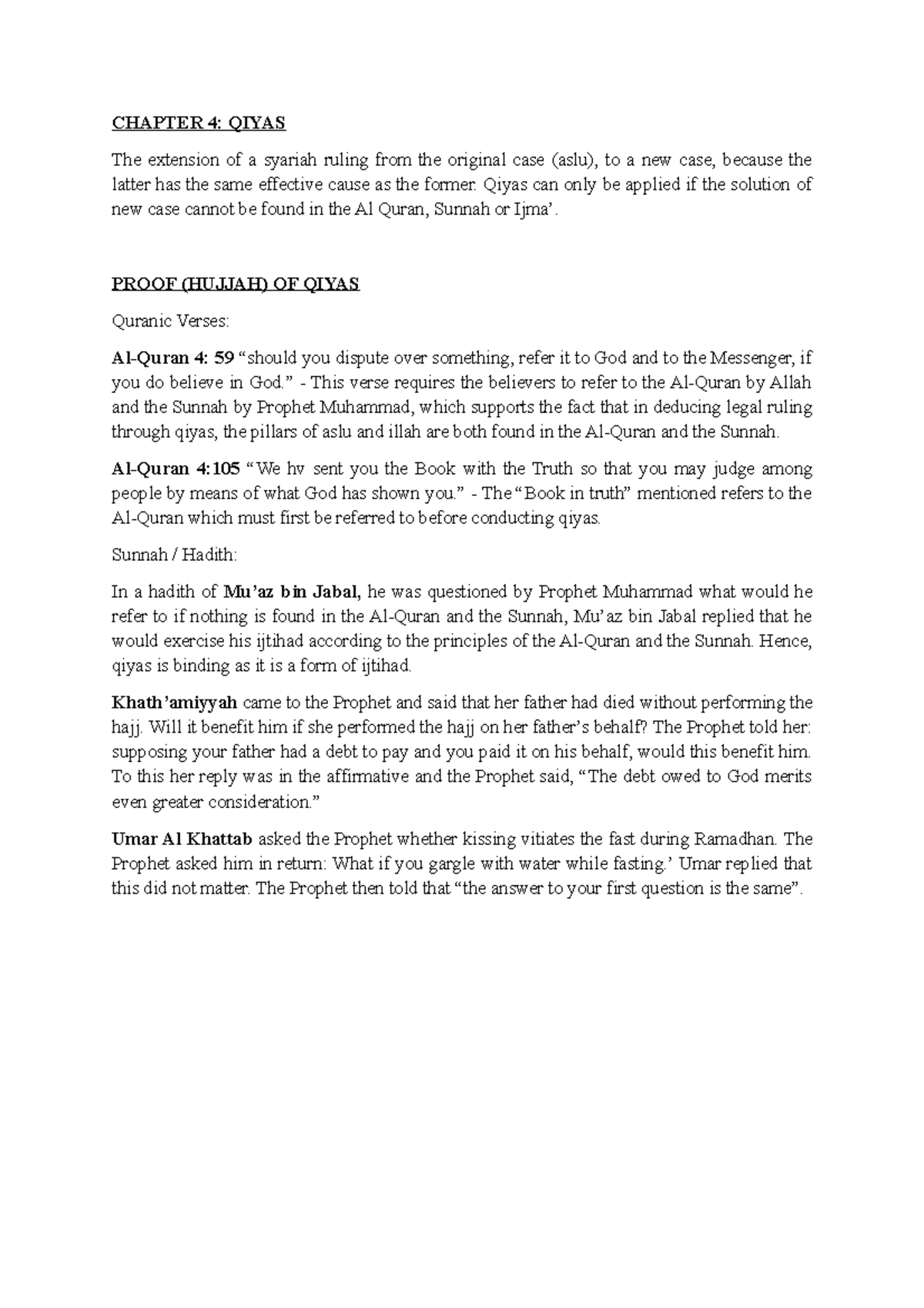 Chapter 4: The Concept and Application of Qiyas in Islamic ...