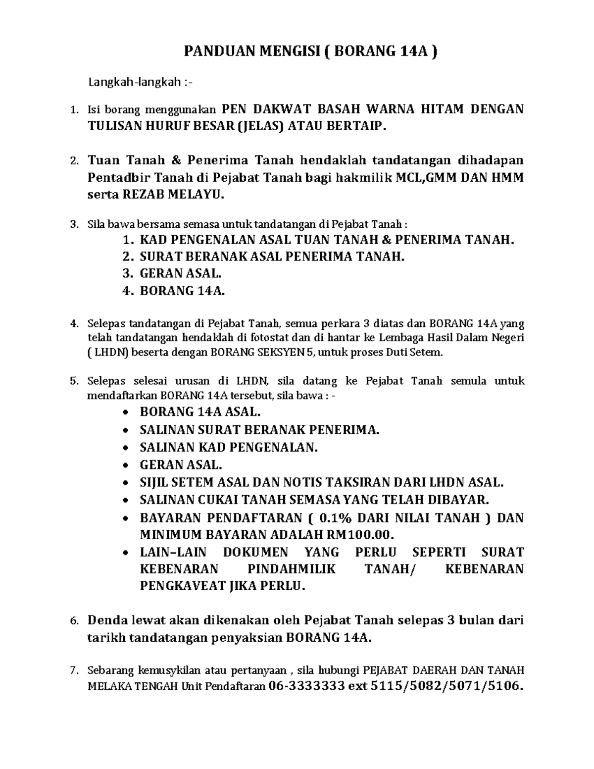 Panduan Lengkap Mengisi Borang 14A untuk Tanah dan Harta - Studocu