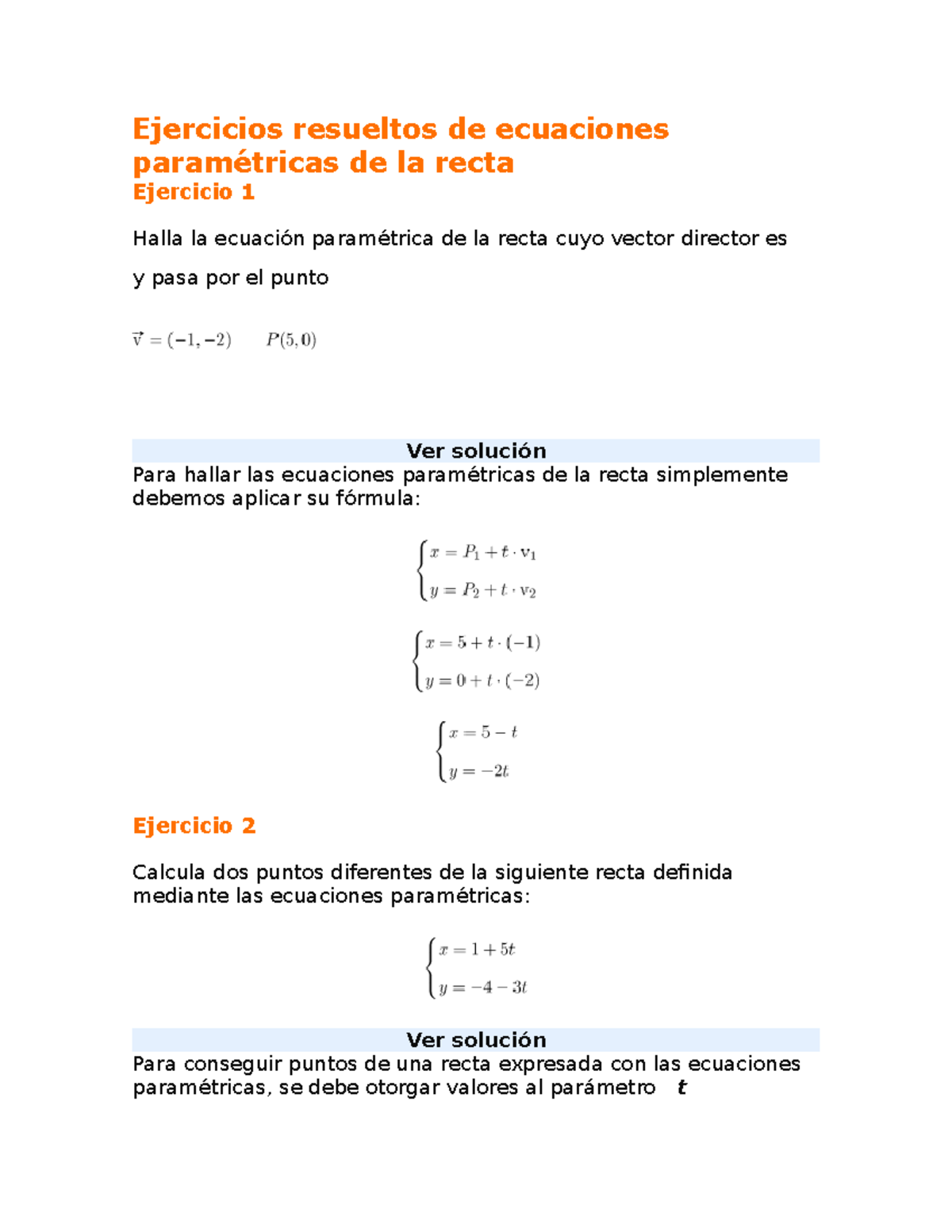 Ecuaciones Paramétricas 8.6 Ecuaciones Paramétricas Precálculo