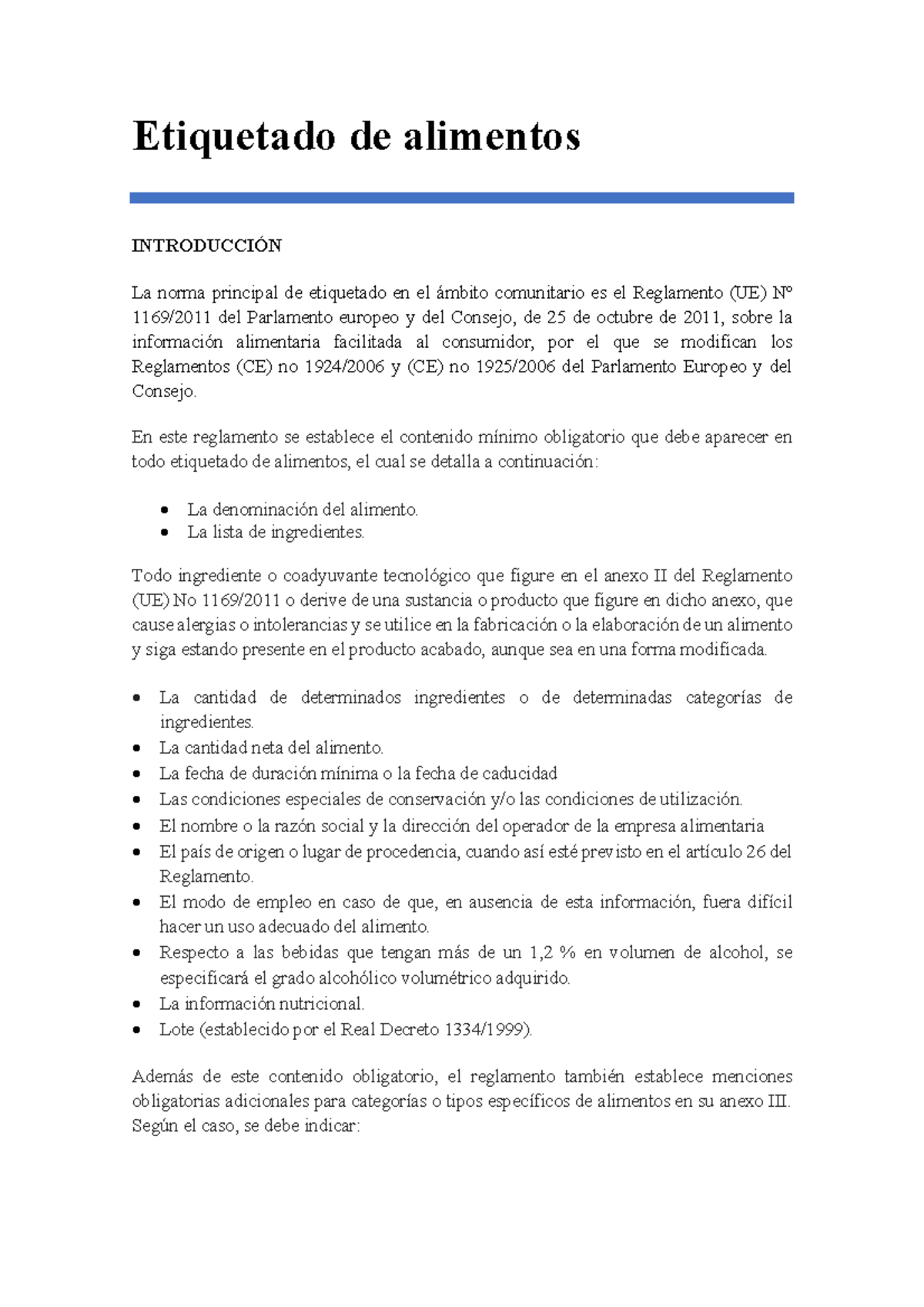 Reglamento UE 1169/2011 sobre Etiquetado de Alimentos: Guía Completa ...