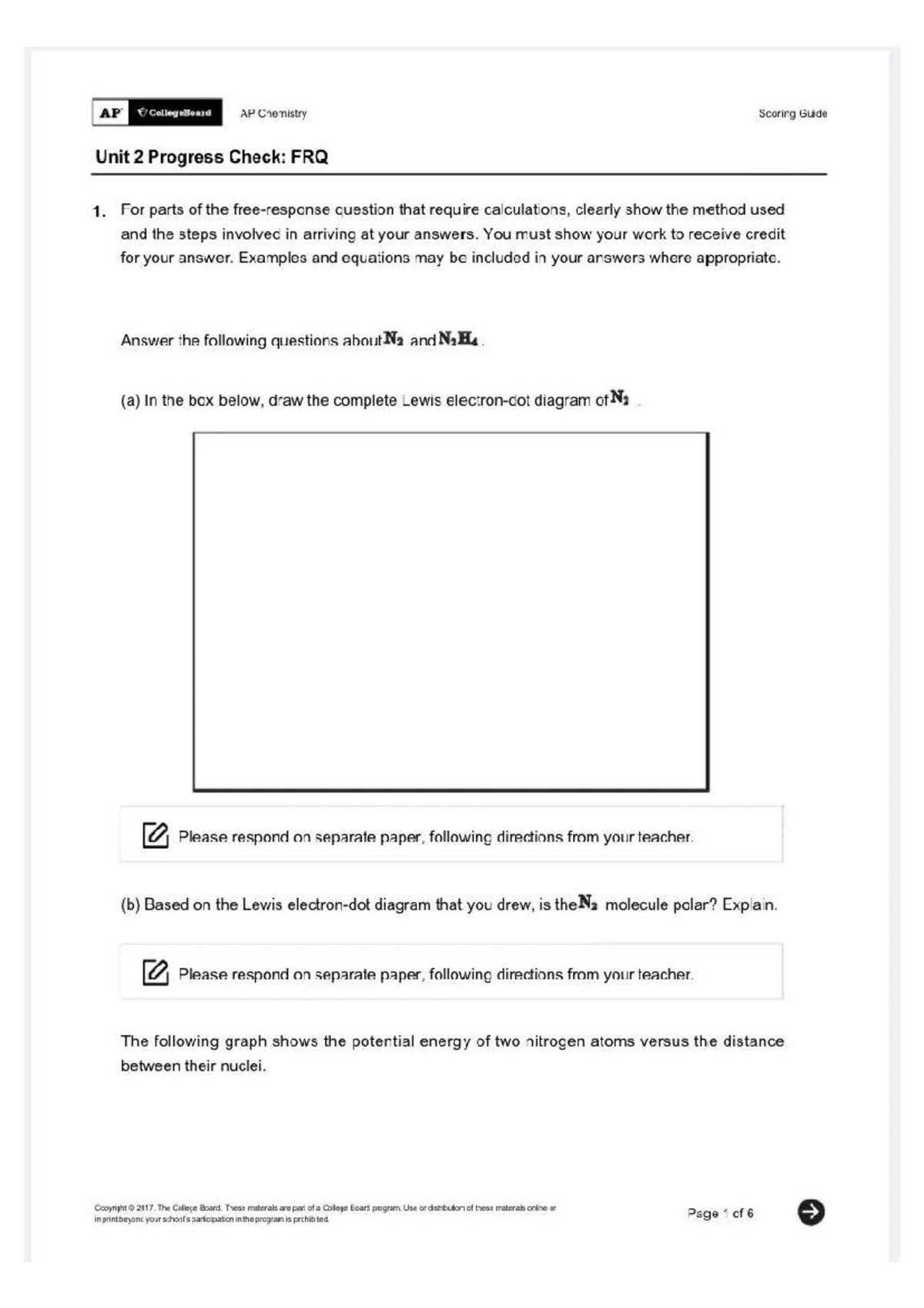 AP Chem Unit 2 Progress Check: Free Response Questions Guide - Studocu