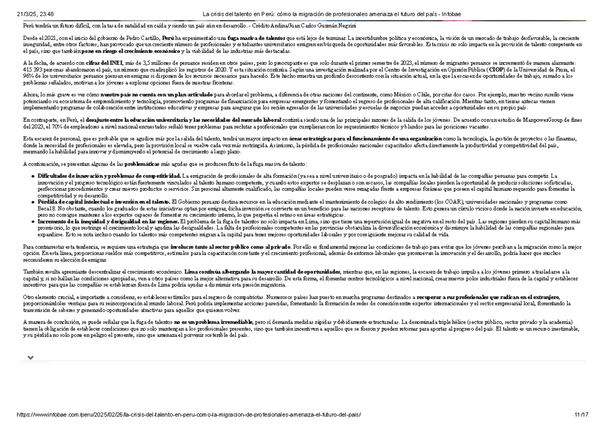 23:48 La crisis del talento en Perú: Impacto de la migración ...