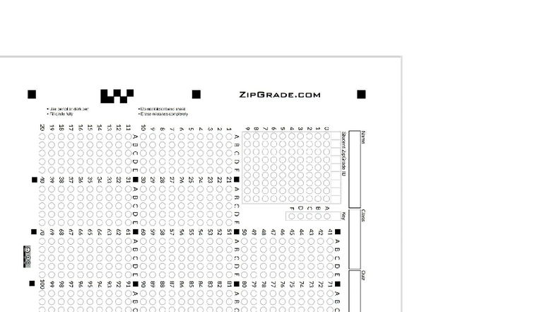 ZIPGRADE.COM Quiz Instructions and Guidelines - Studocu