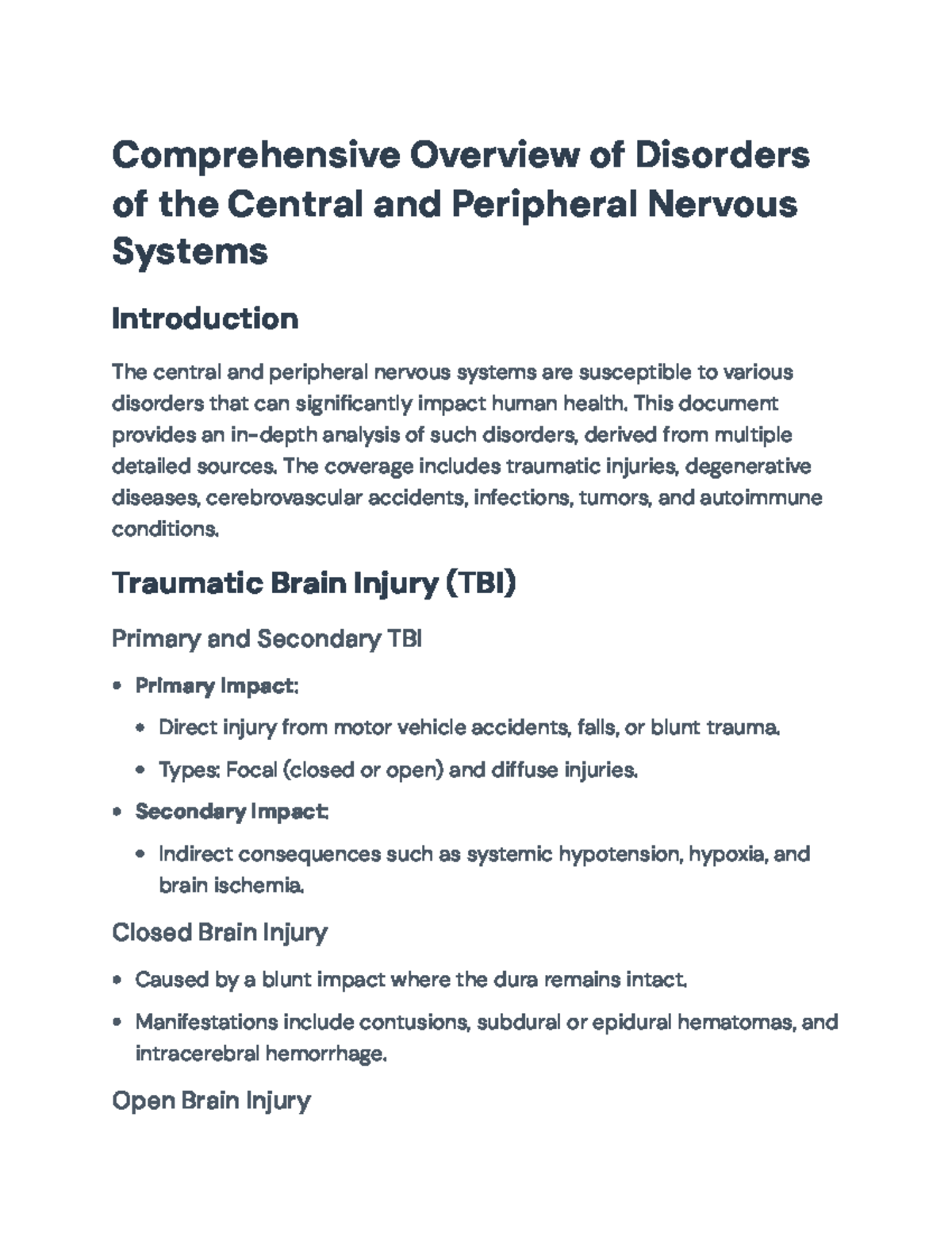 Comprehensive Overview of CNS and PNS Disorders: Types and Analysis ...