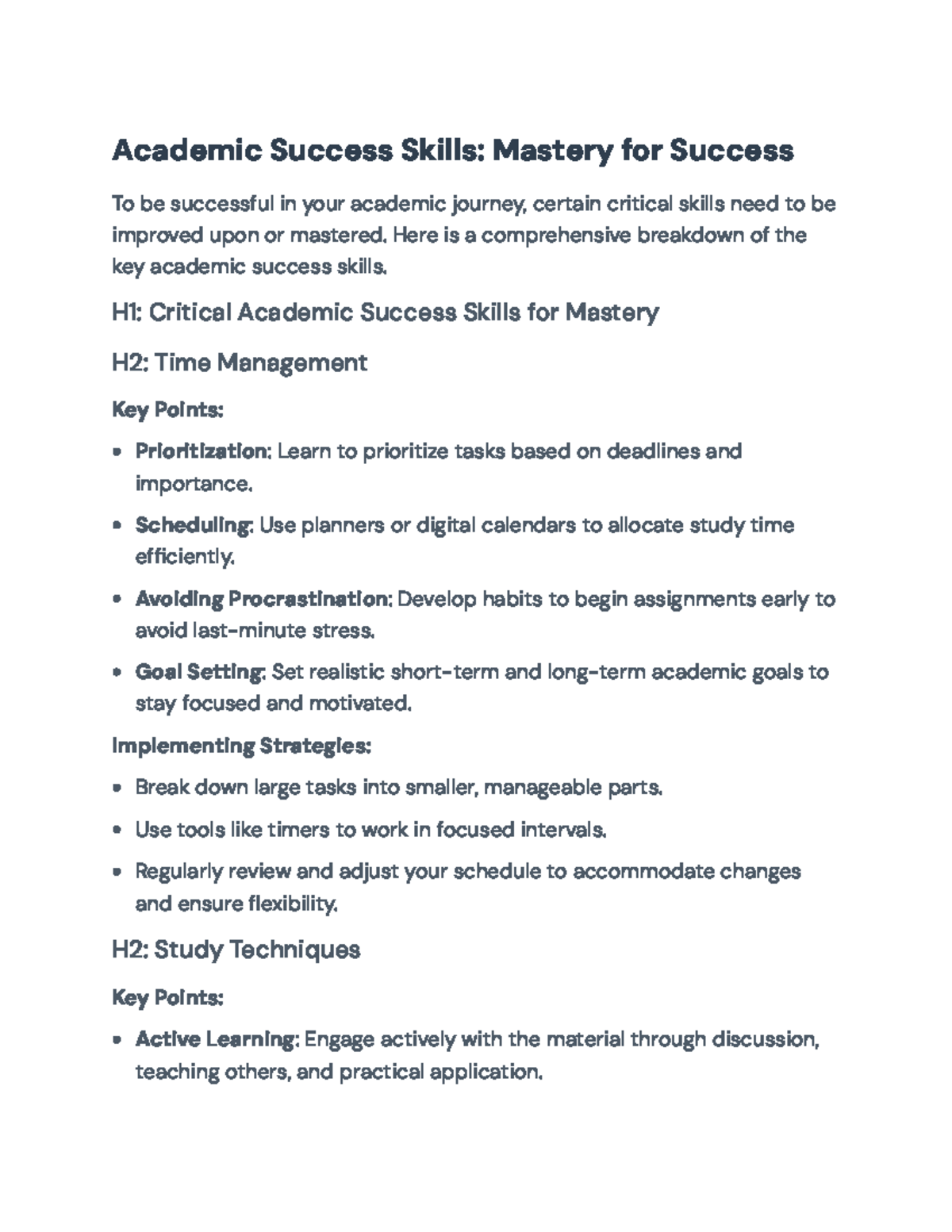 Mastering Academic Success Skills: Strategies for Excellence - Academic ...