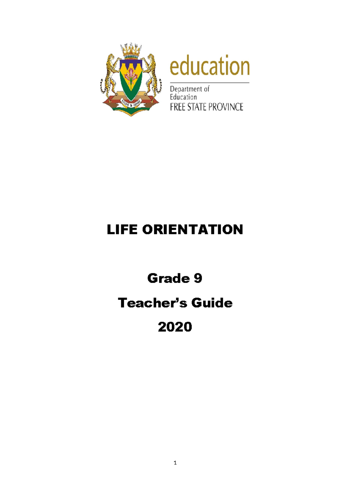 LIFE Orientation Grade 9 Teacher's Guide: Activities and Assessments - Studocu