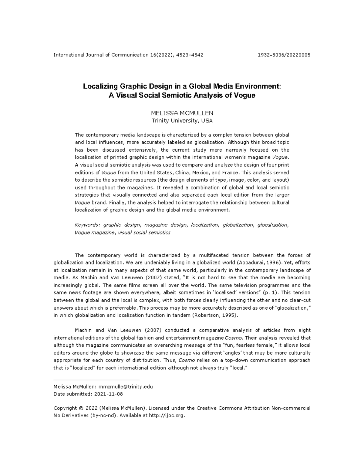 Media - CLASS NOTES: Localizing Graphic Design in Vogue Editions - Studocu