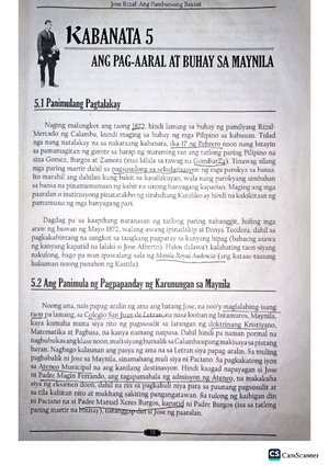 Kabanata 9 - KABANATA 9: ANG PAGBABALIK-BAYAN AT ANG BUHAY SA DAPITAN 9 ...