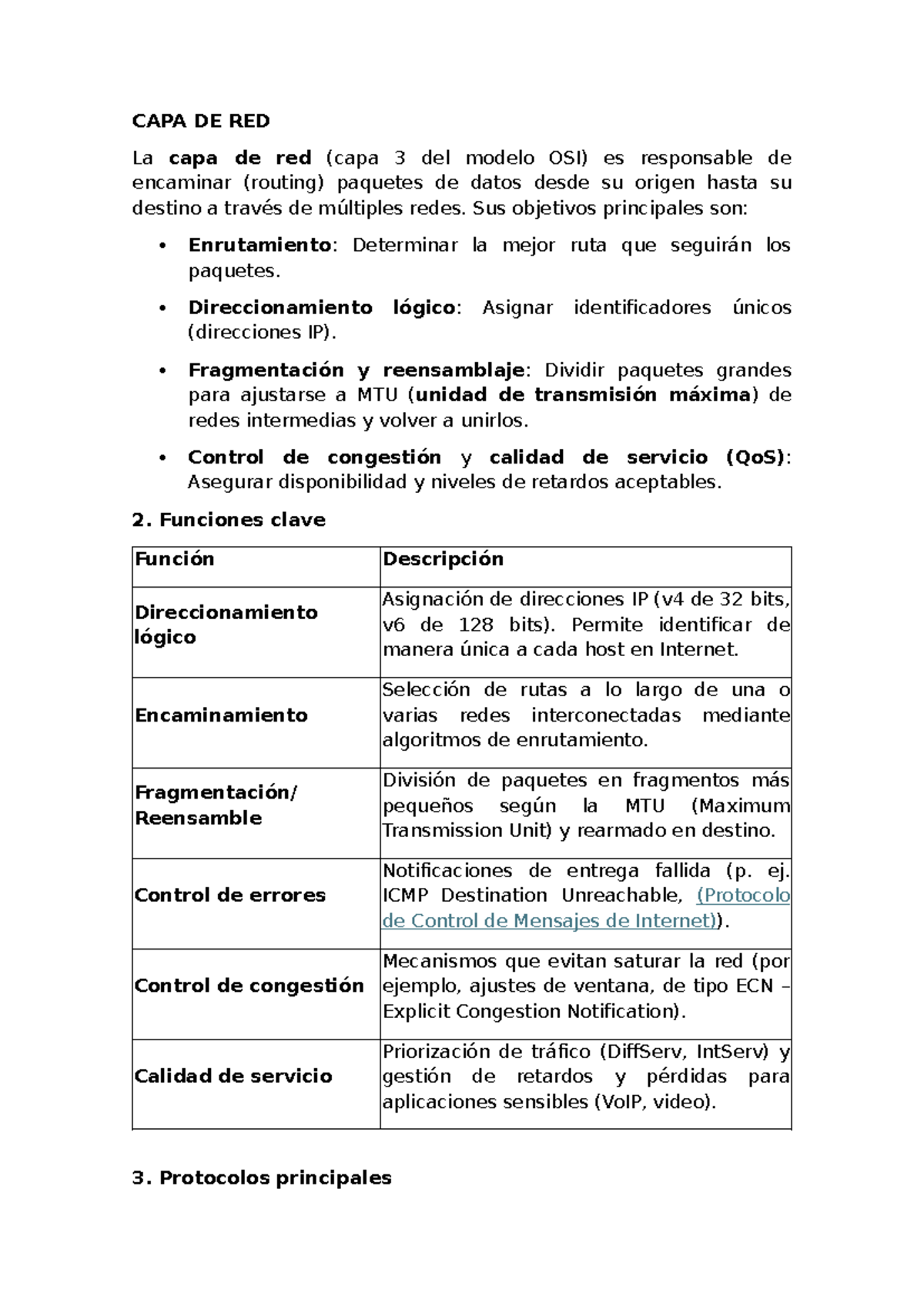 CAPA DE RED: Protocolos IPv4 e IPv6 y Funciones Clave - Studocu