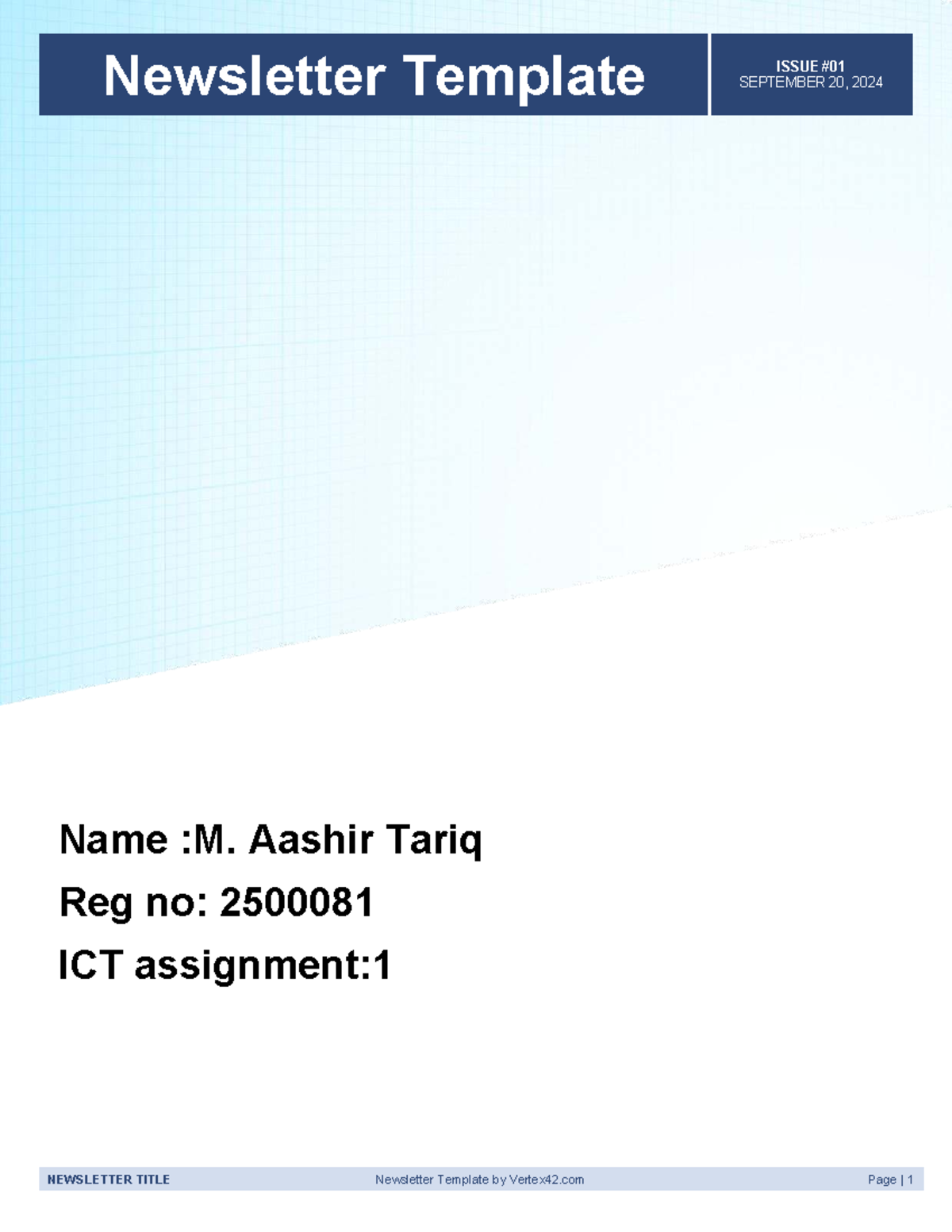 Newsletter Template - ICT Assignment 1 - September 2024 - Studocu