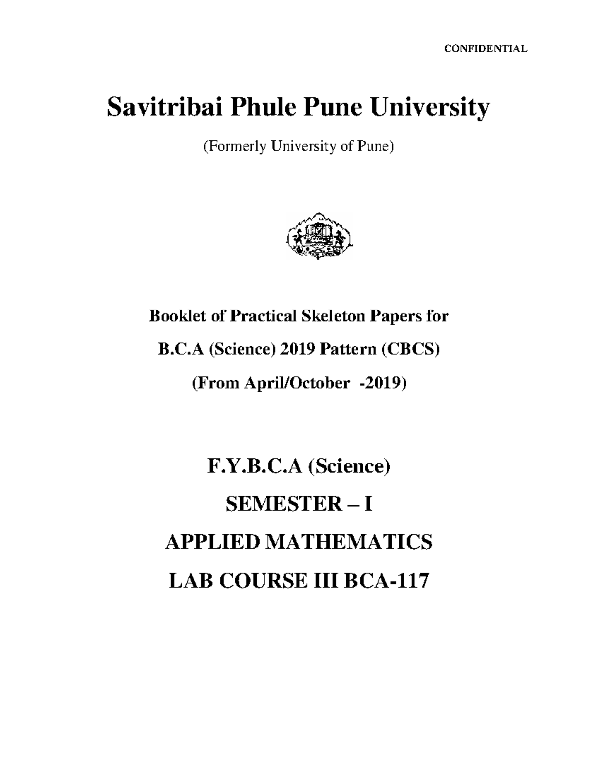 F.Y.B.C.A. (Science) Applied Mathematics Lab Course III Slip Booklet ...
