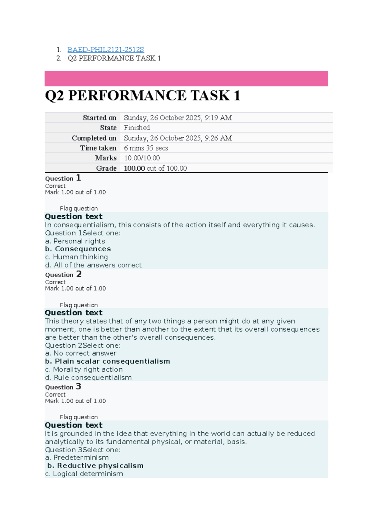 BAED-PHIL2121-2512S - Q2 Performance Task 1 & 2 Summary - Studocu