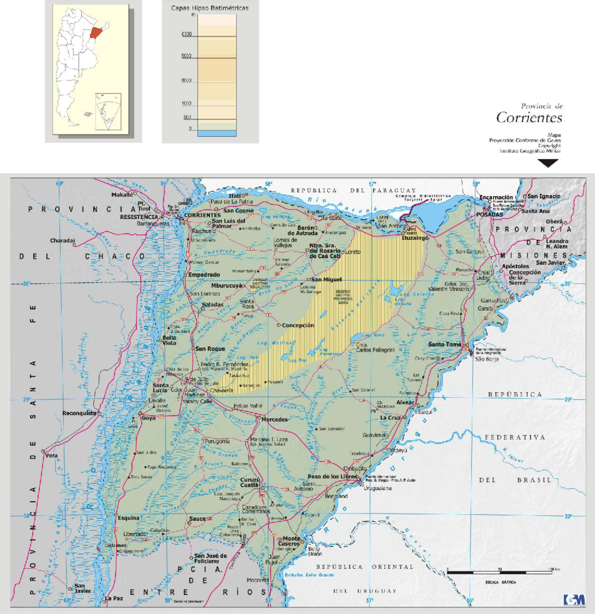 Capas Hipso Batimétricas m. 6500 - Provincia de Corrientes - Studocu