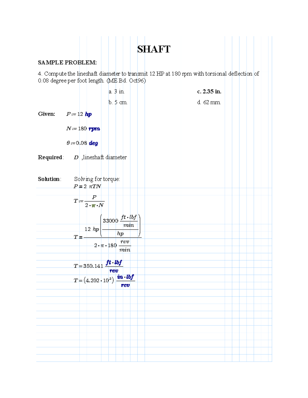 Machine Design 1 - Example Problems (Shaft & Strength of Materials 2 ...