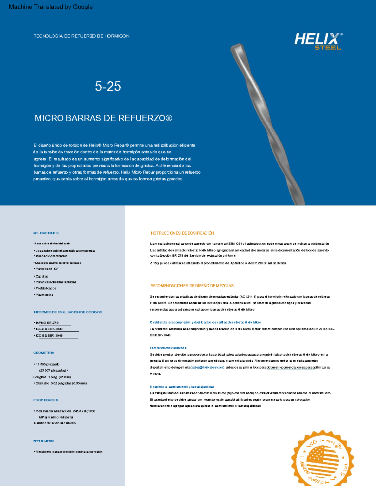 HELIX MICRO FIBRA - I norte Y F A GRAMO I EN HÉLICE® 525 MICRO BARRAS ...