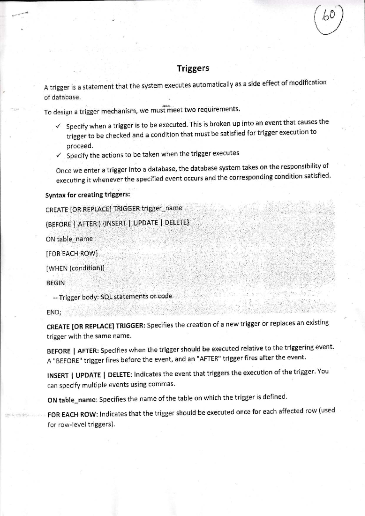 L0 Trigger Theory: Mechanisms and Implementation in SQL - Studocu
