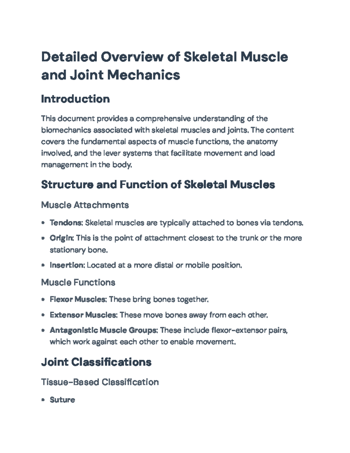 Understanding Skeletal Muscle & Joint Mechanics: A Detailed Overview ...