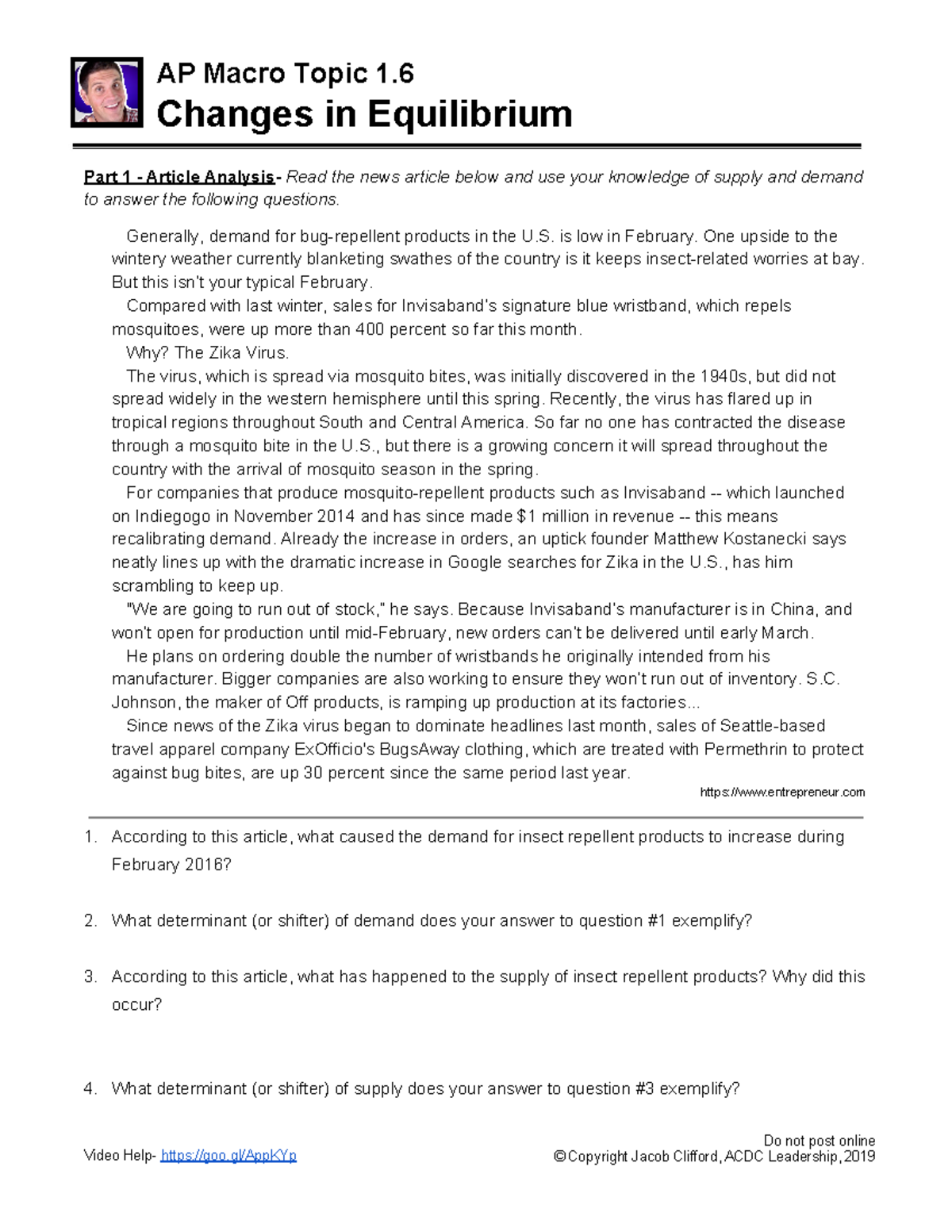 AP Macro Econ: Changes in Equilibrium - Topic 1 Analysis - Studocu