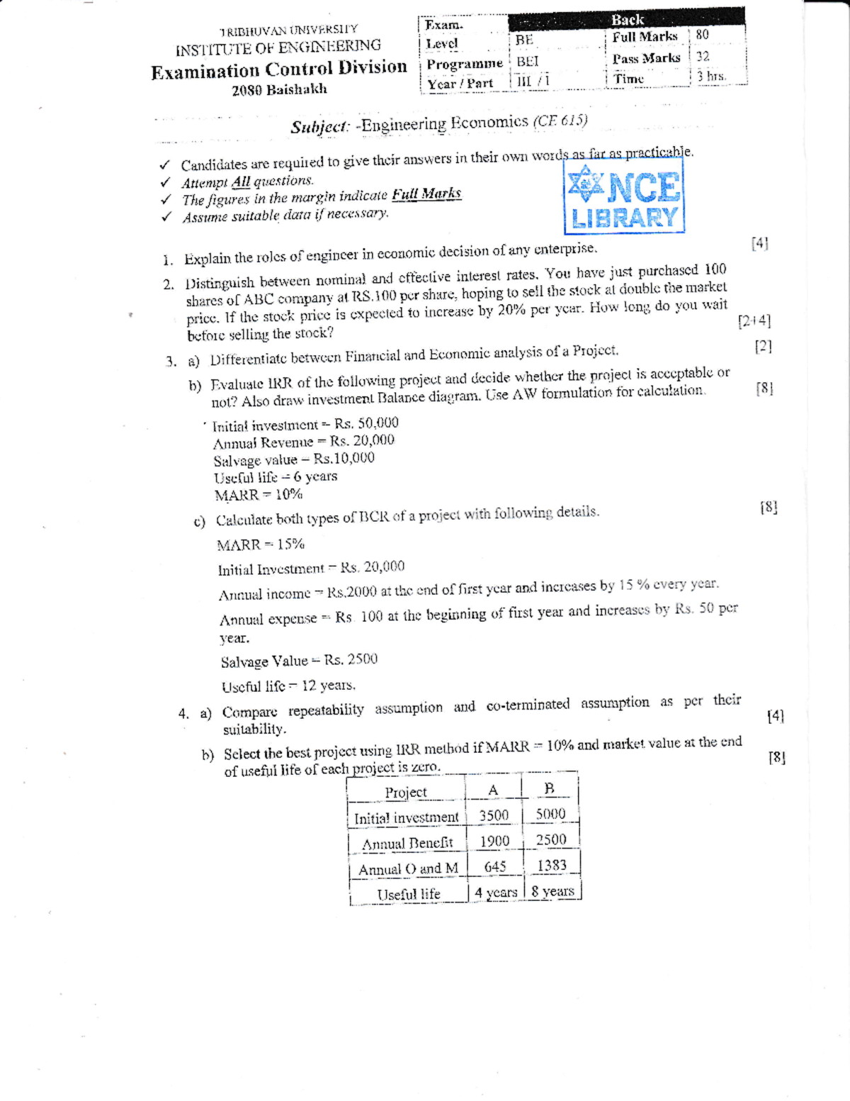 BEI economics question paper - INSrI{}i;b"u:}*o^EERING ii""' iE ...