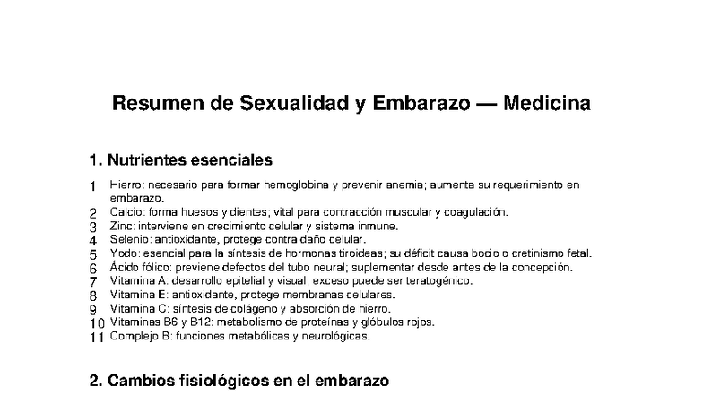 Resumen de Sexualidad y Embarazo - Medicina 1 - Studocu