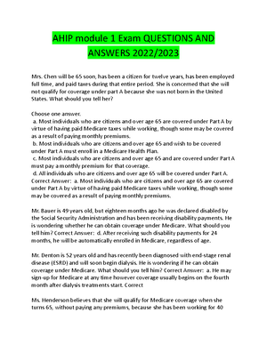 AHIP Module 5 Questions AND Answers 2022-2023 - AHIP MODULE 5 QUESTIONS ...