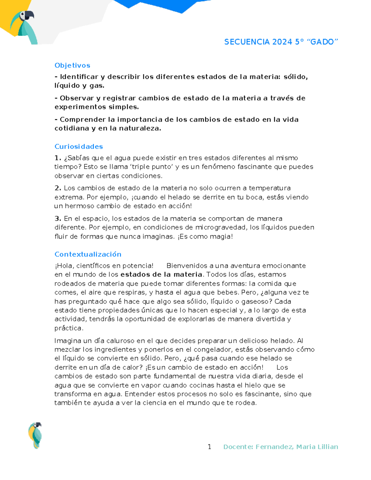 Actividad Práctica: Explorando Cambios de Estado de la Materia - Studocu