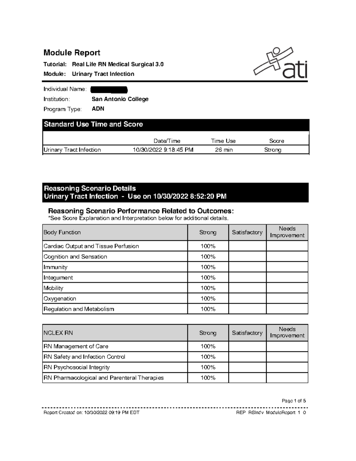 ATI Template for Urinary Tract Infection - RN Case Study Analysis - Studocu