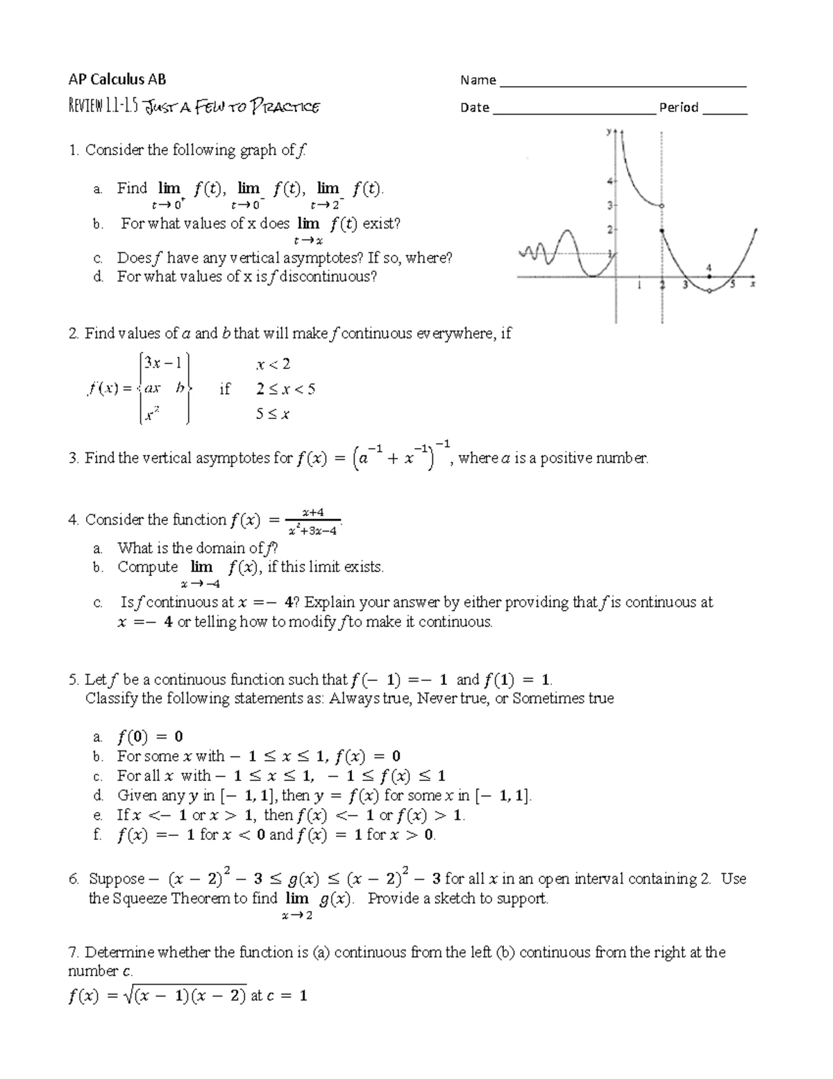 AP Calculus AB 2016 Scoring Guidelines - FRQ Answers & Insights - Studocu