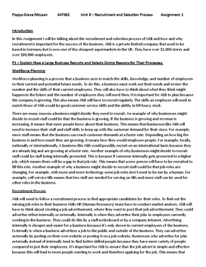 Unit 8 assignment 1 - this document meets all the criteria to achieve a ...