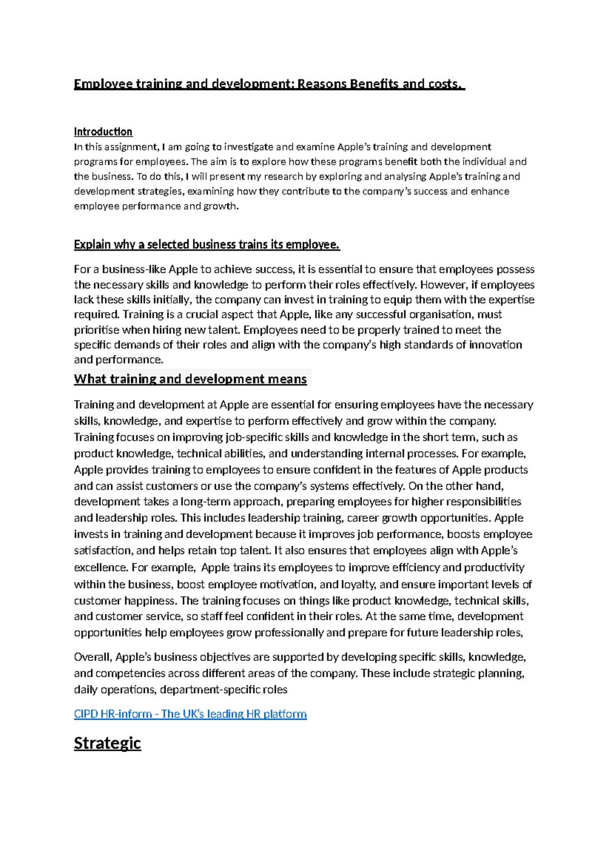 CIPD 101: Employee Training & Development - Benefits & Costs Analysis ...