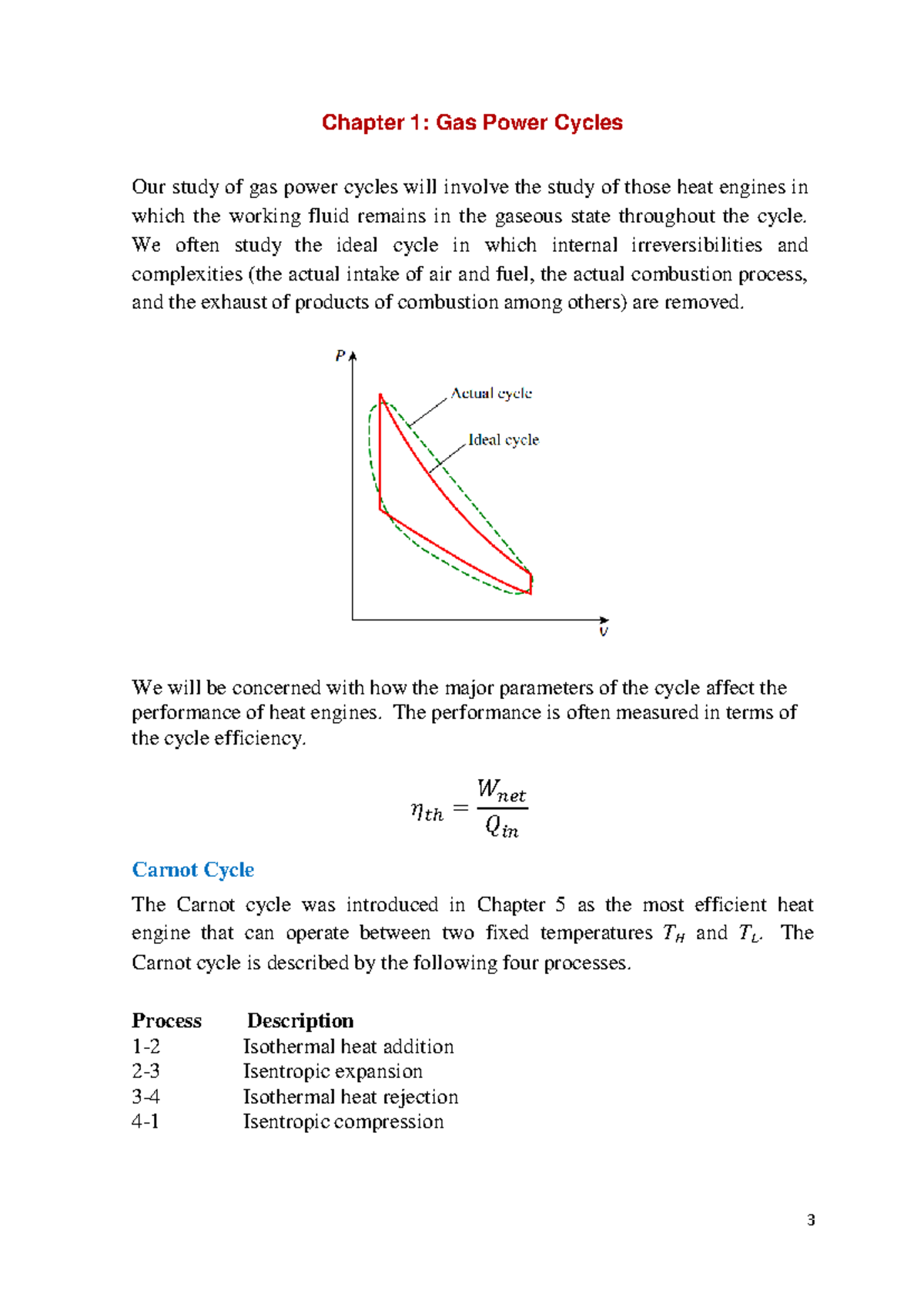 Gas Power Cycles: Understanding Efficiency in Heat Engines - Studocu