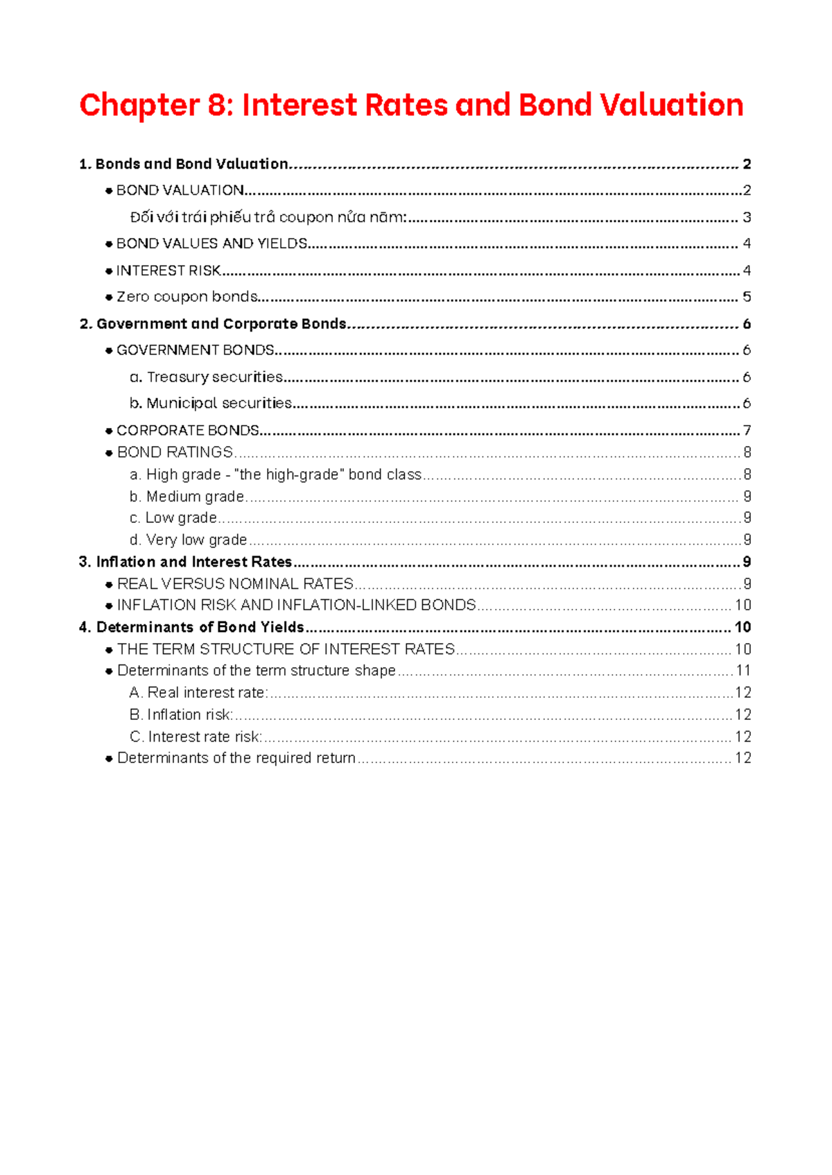 Chapter 8: Interest Rates & Bond Valuation Overview and Insights - Studocu
