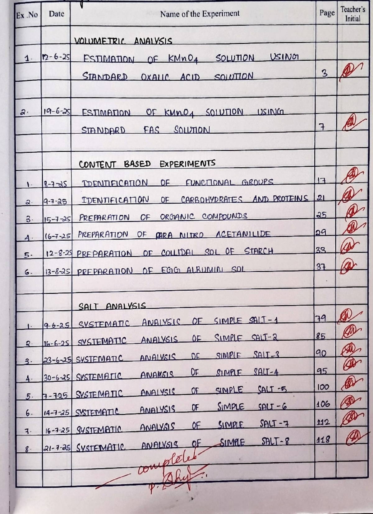 Chemistry Record Note: Volumetric Analysis Experiments - Studocu
