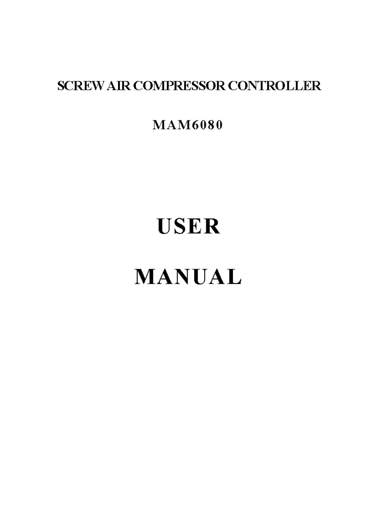 MAM6080 Compressor Controller User Manual: Installation & Operation ...