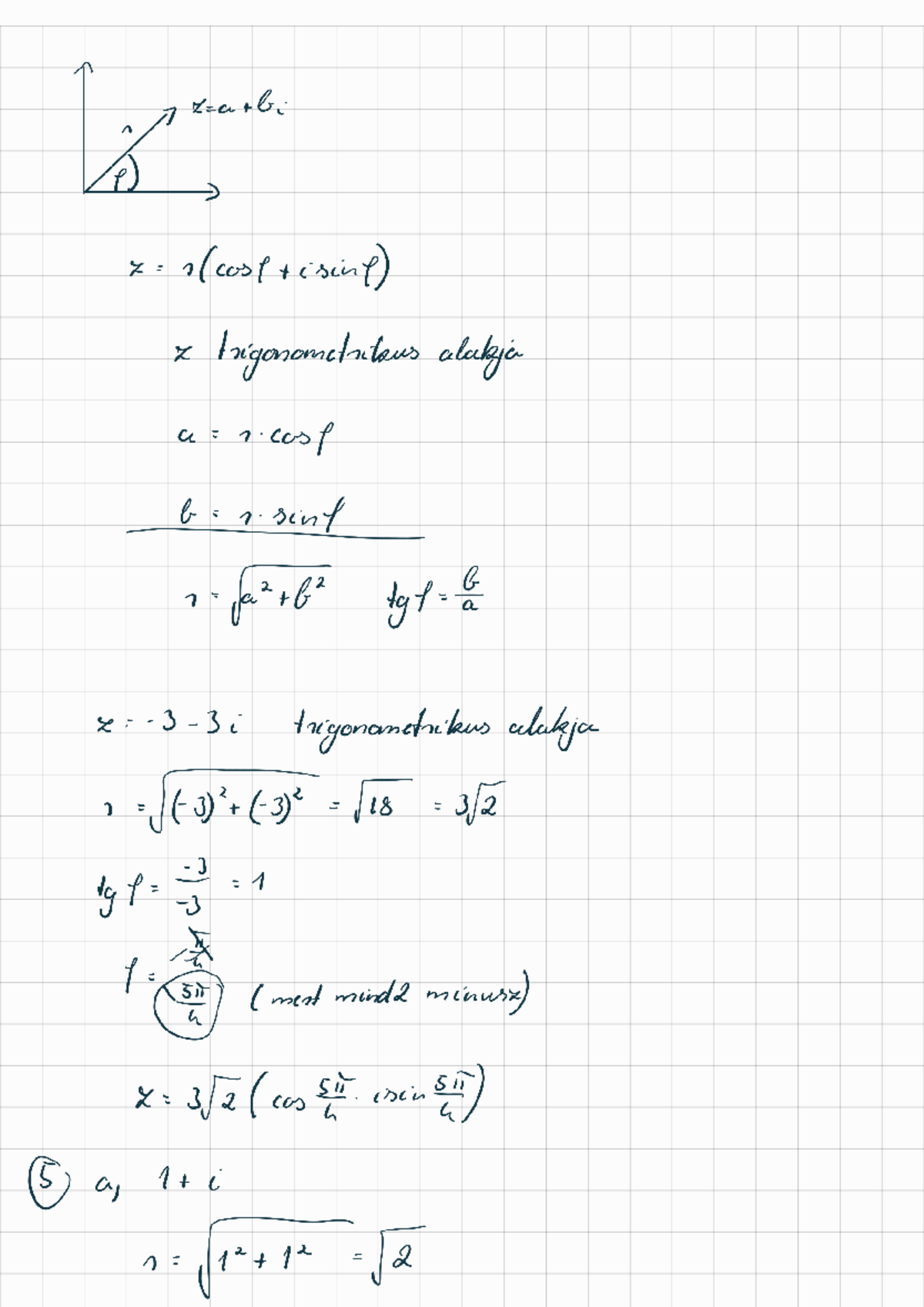 Trigonometric Functions and Complex Numbers - MATH 101 Final Exam Notes ...