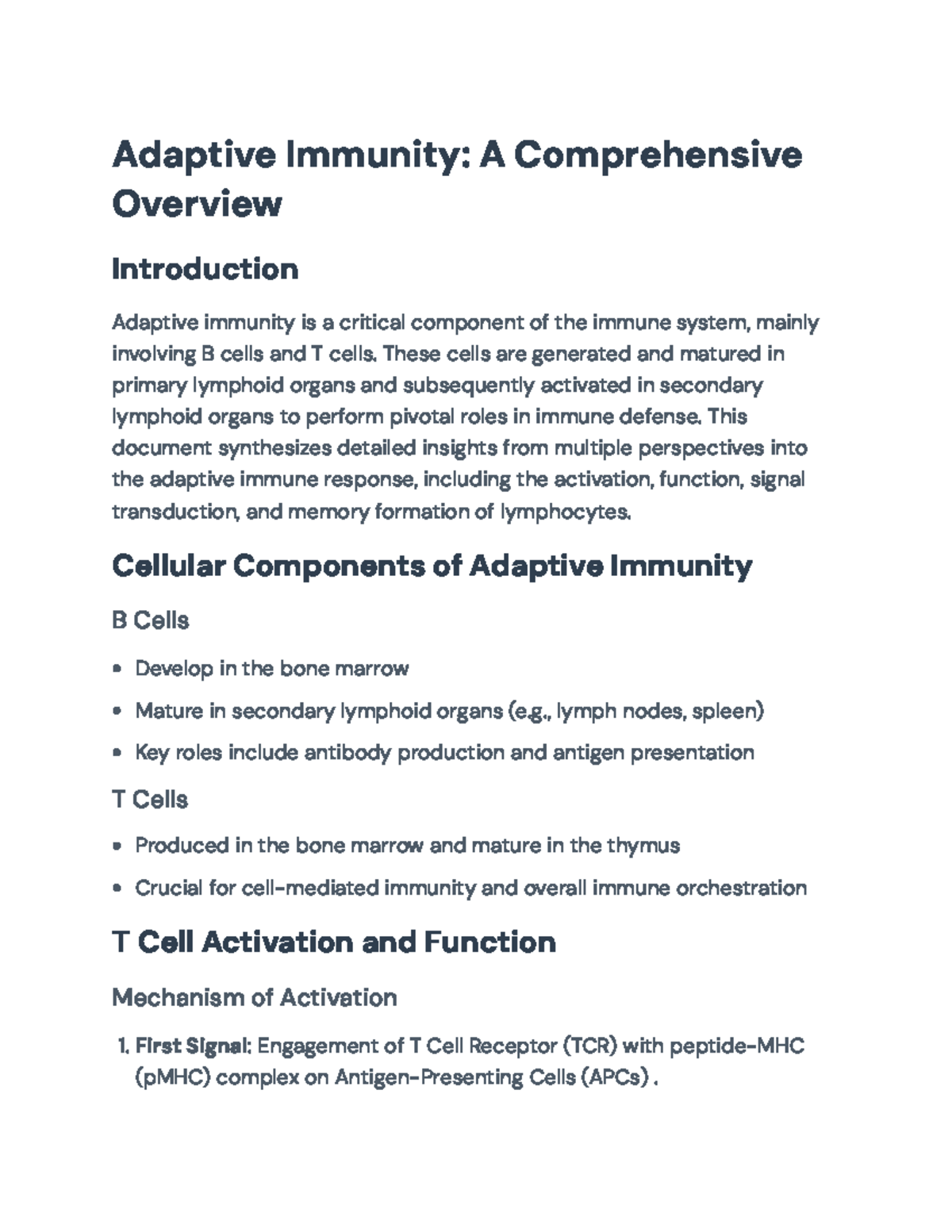 Adaptive Immunity: Detailed Insights on T Cells and B Cells Functions ...