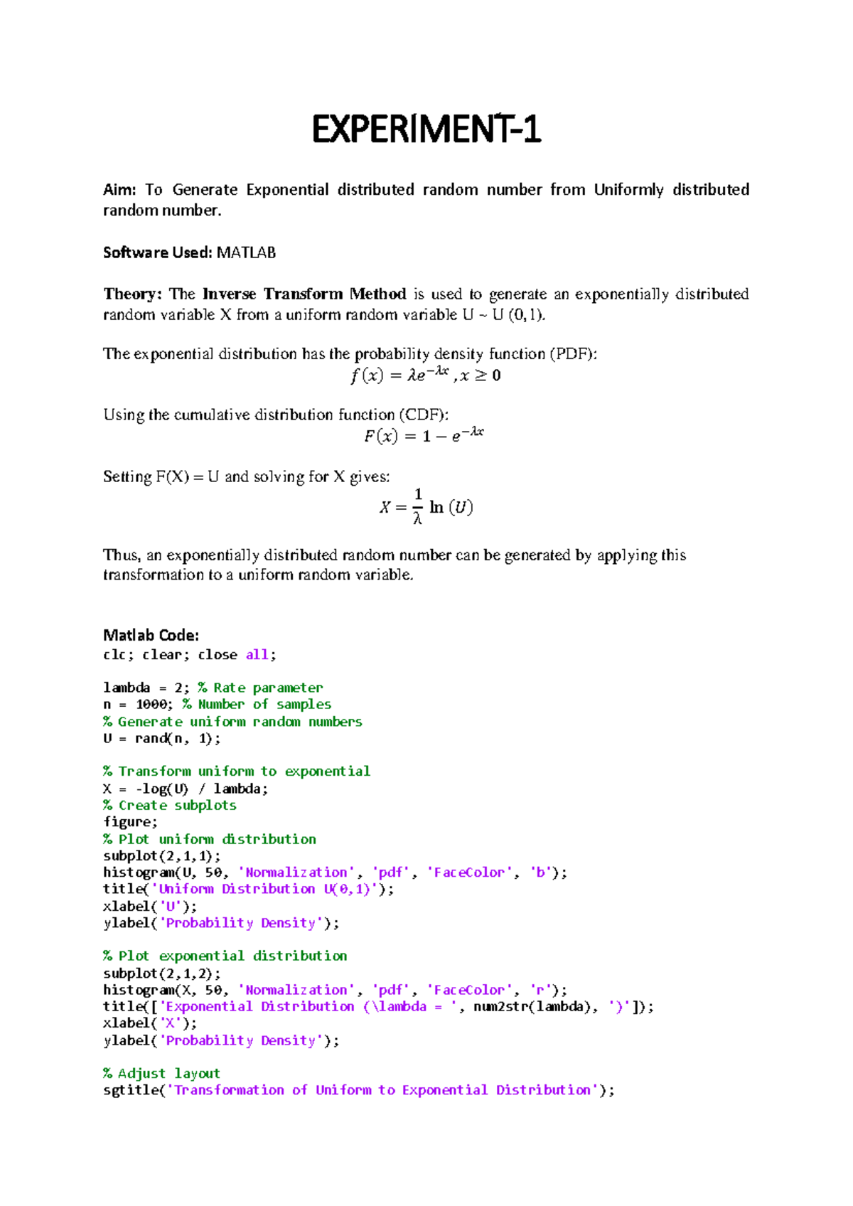 Computer Networks LAB FILE: Exponential Random Number Generation ...