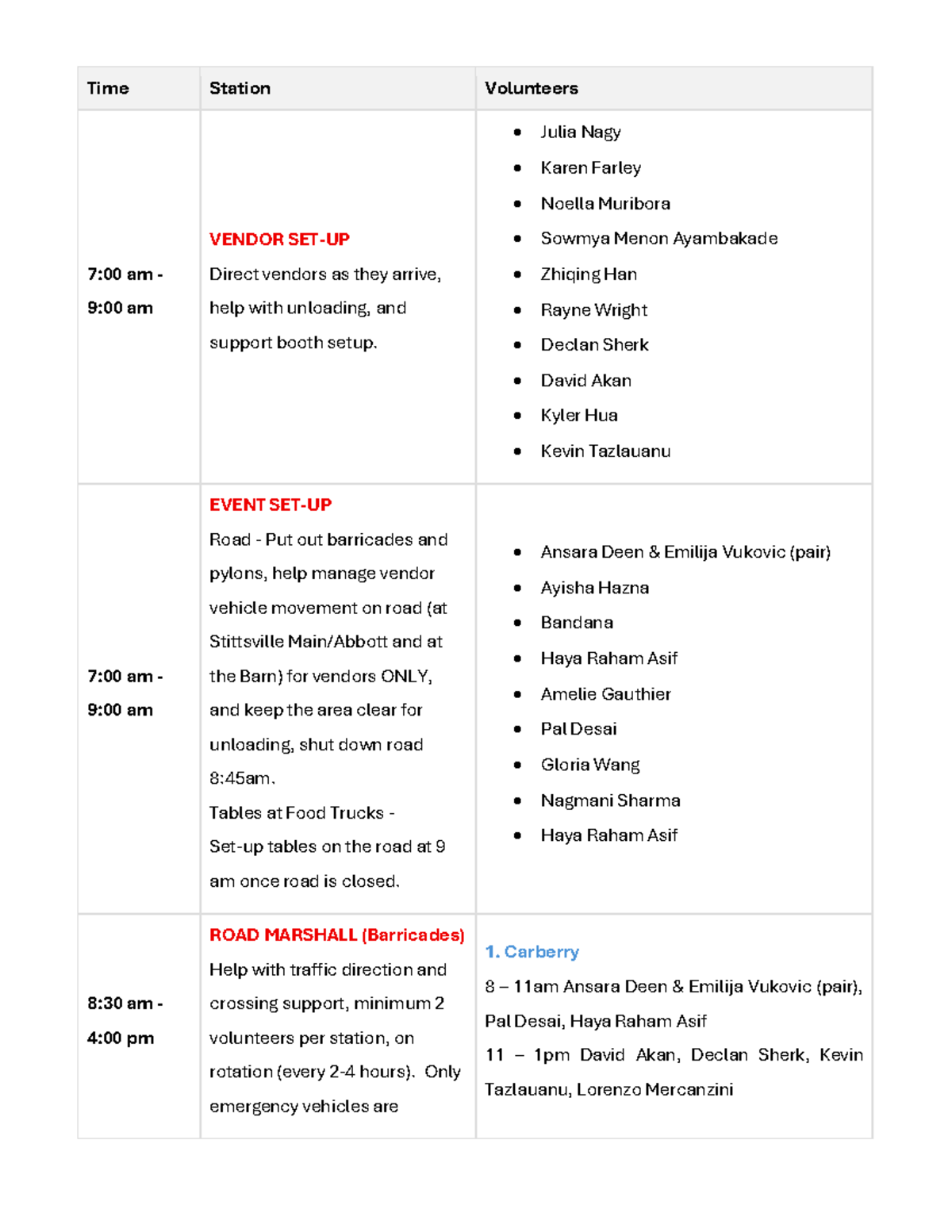 AP 2026 Volunteer Schedule: Event Coordination & Responsibilities - Studocu