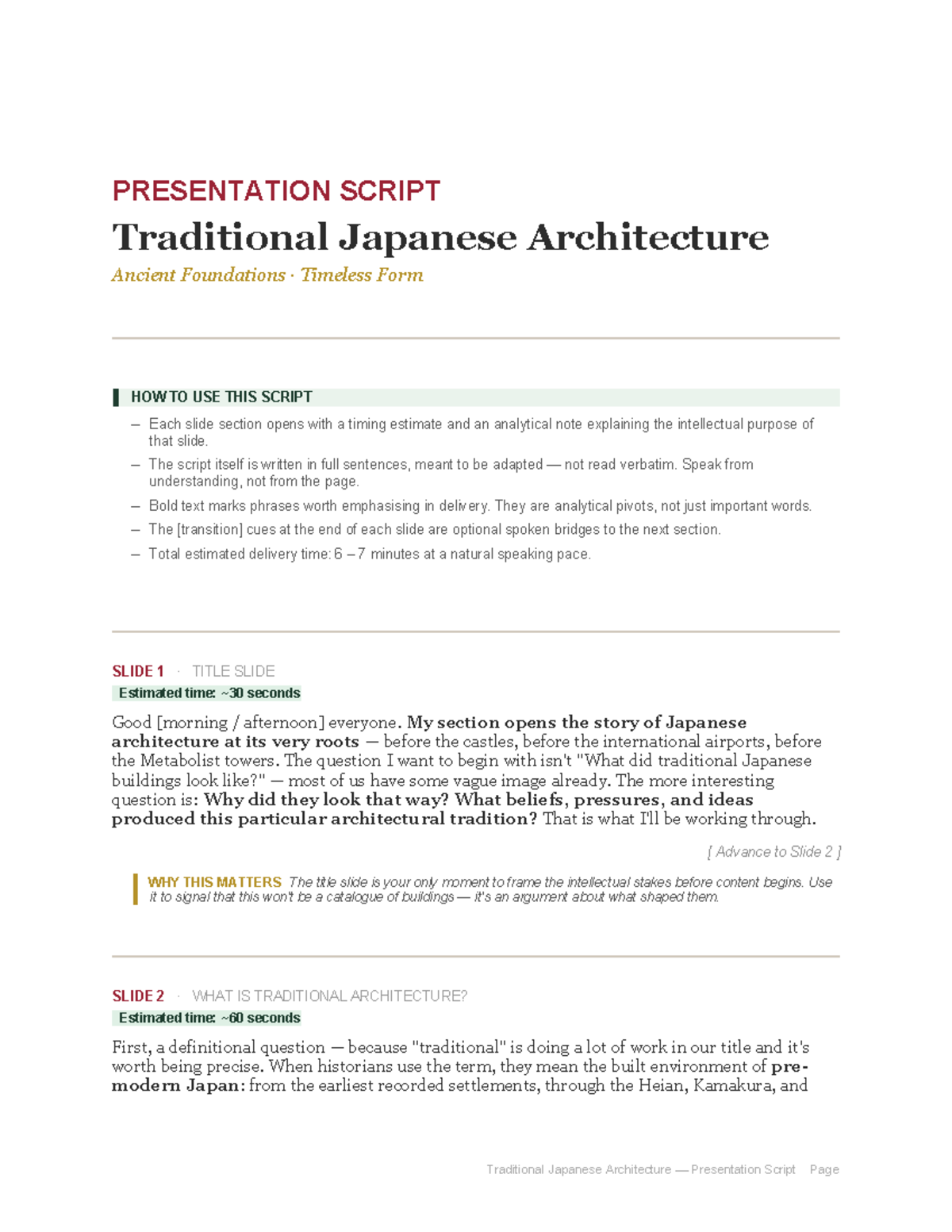 Traditional Japanese Architecture Presentation Script: Ancient Roots ...