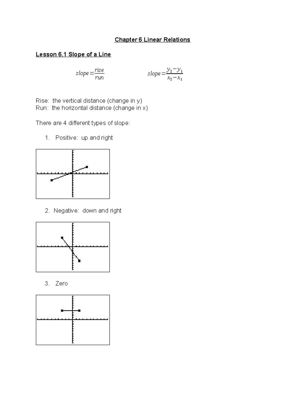 Math 10C Chapter 6 Linear Relations Review Notes - Studocu