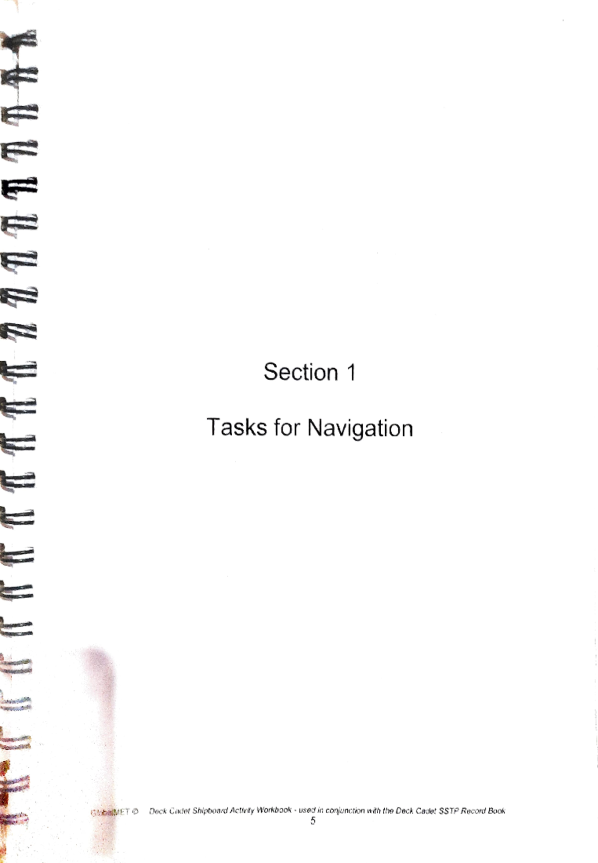 GlobalMET Deck Cadet Shipboard Activity Workbook (Gbat4ET) - Studocu