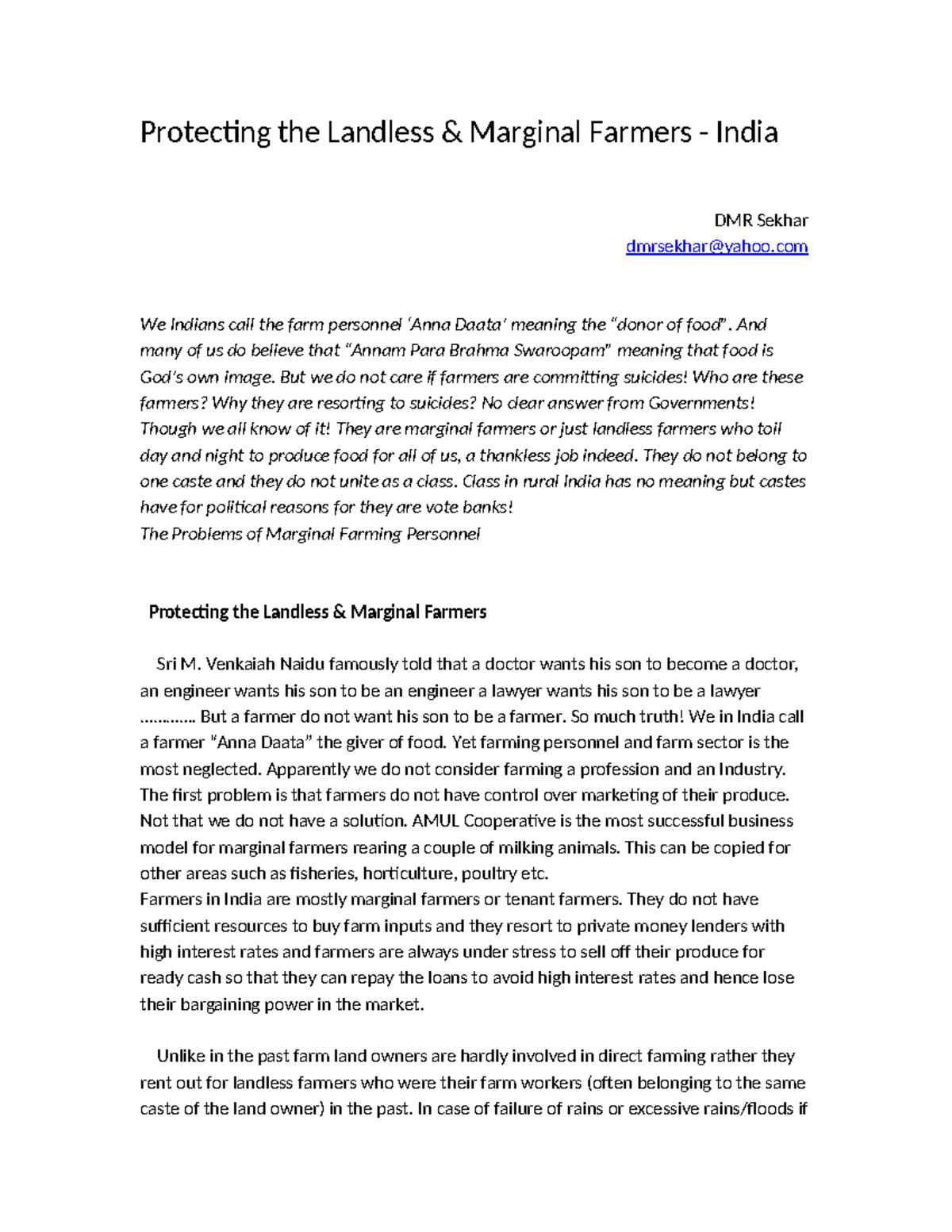 Protecting Landless & Marginal Farmers in India: Issues & Solutions ...