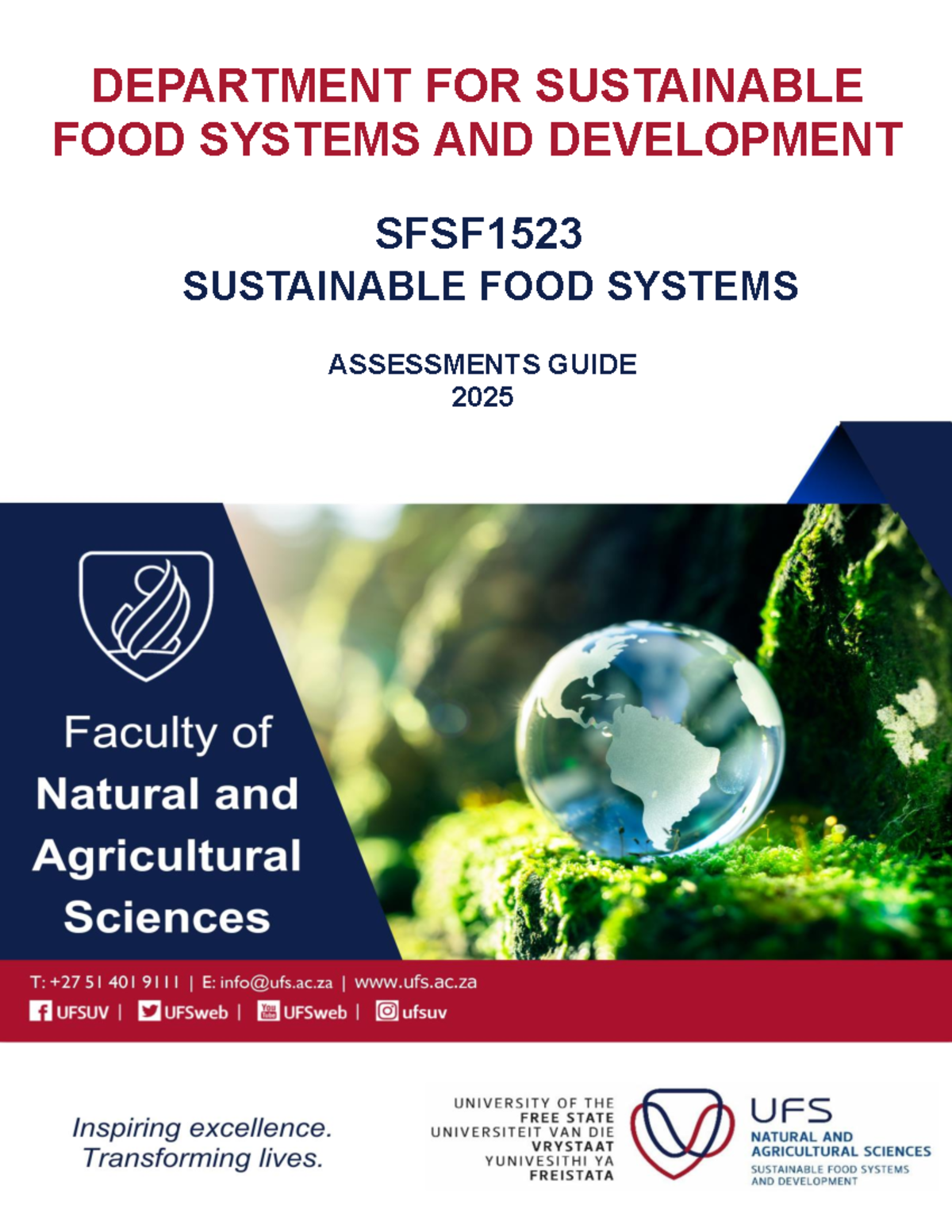 SFSF 1523 Sustainable Food Systems Assessment Guide 2025 - Studocu