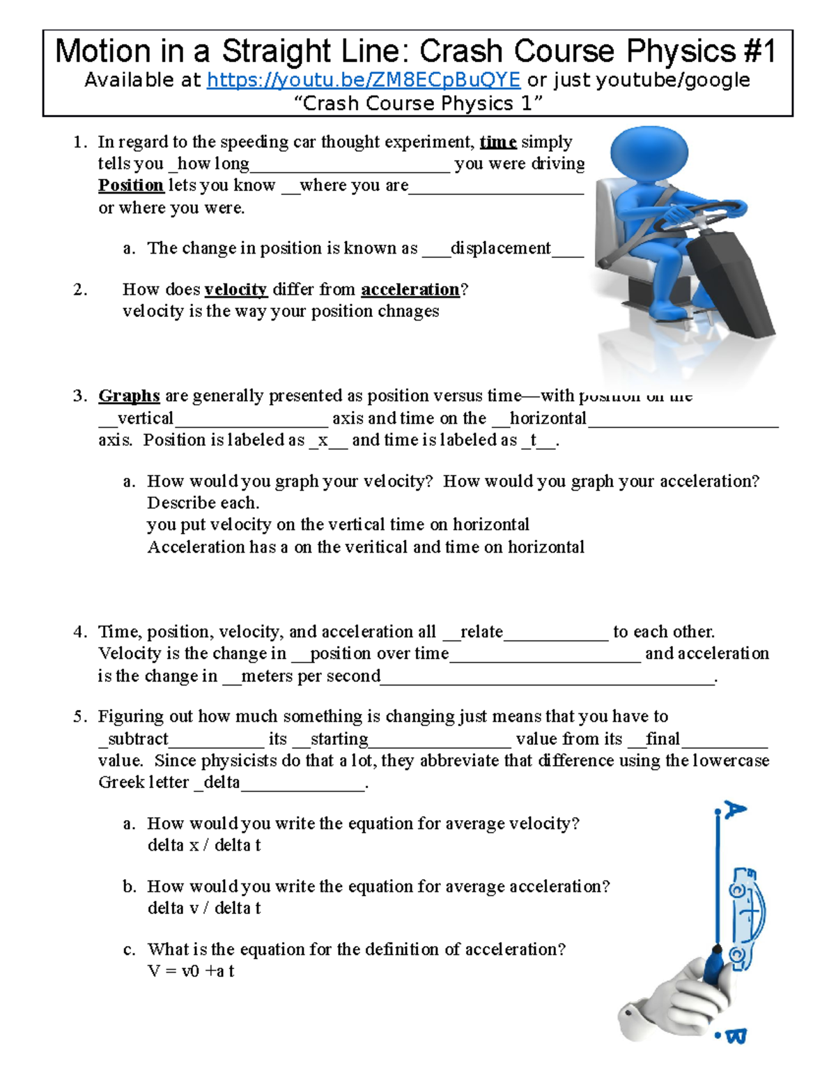 Crash Course PHYS 1: Motion in a Straight Line Overview & Key Concepts ...