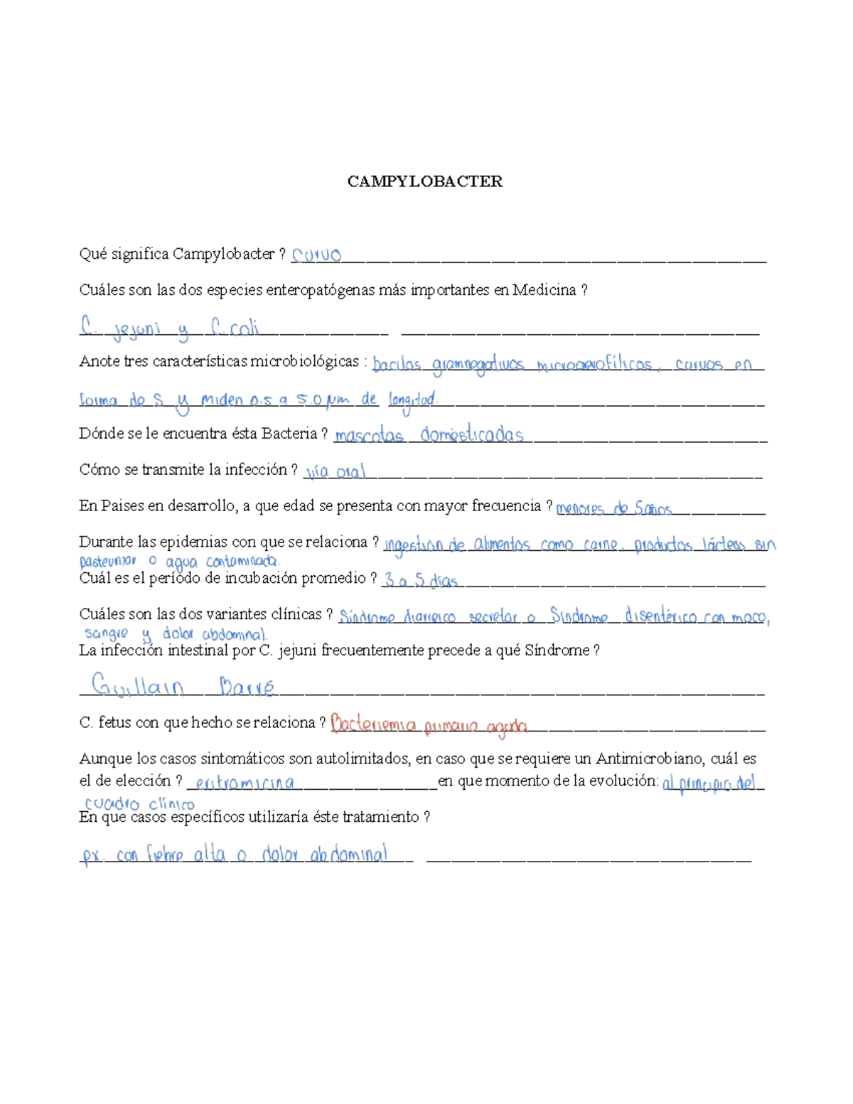 CAMPYLOBACTER - Apuntes de Estudio sobre C. jejuni y C. fetus - Studocu