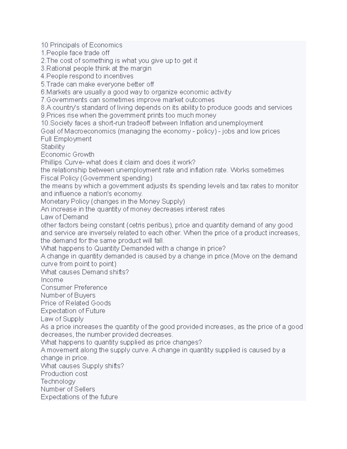 Principles of Economics: Key Concepts and Theories Explained - Studocu