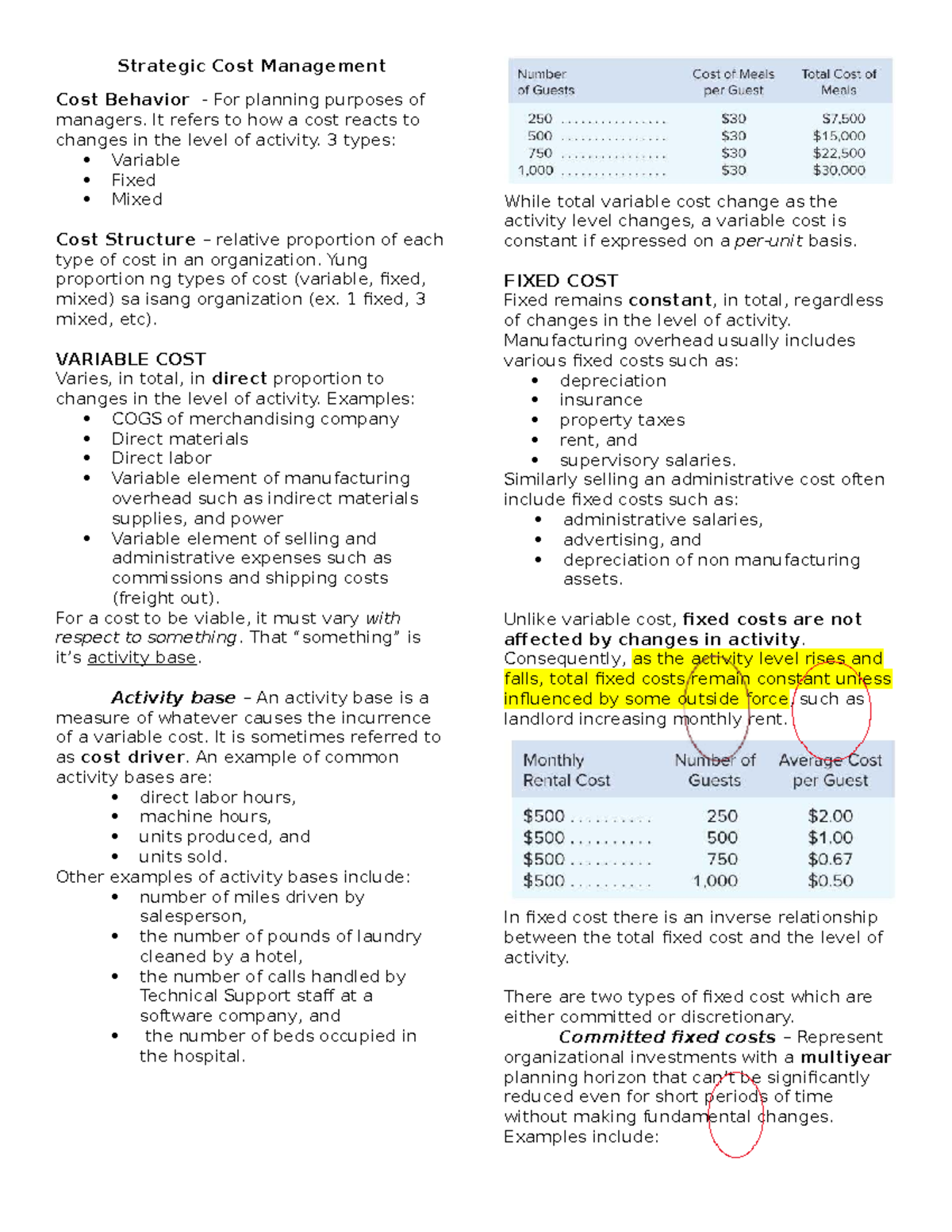 Strategic Cost Management: Understanding Cost Behavior for Planning ...